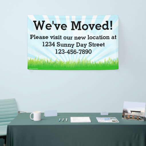 We've Moved Business Moving Sign Banner | Zazzle