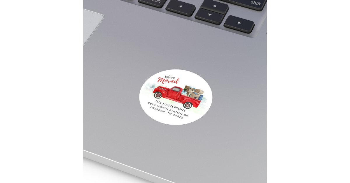 We've Moved Change of Address Classic Round Sticker | Zazzle