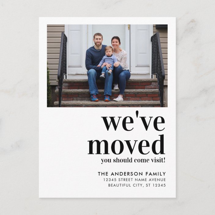 We've Moved Come Visit New Address Photo Moving Announcement Postcard ...