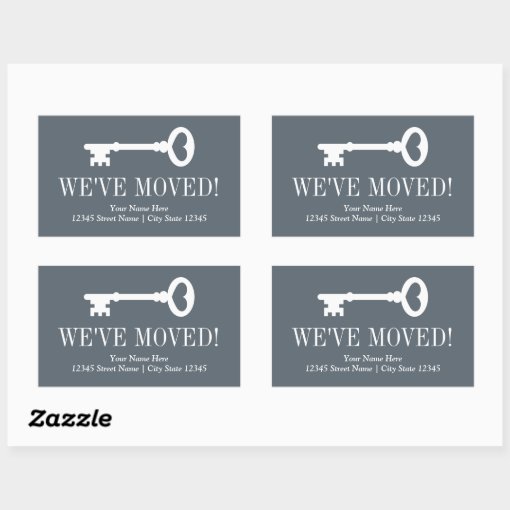 We've moved custom vintage key moving stickers | Zazzle