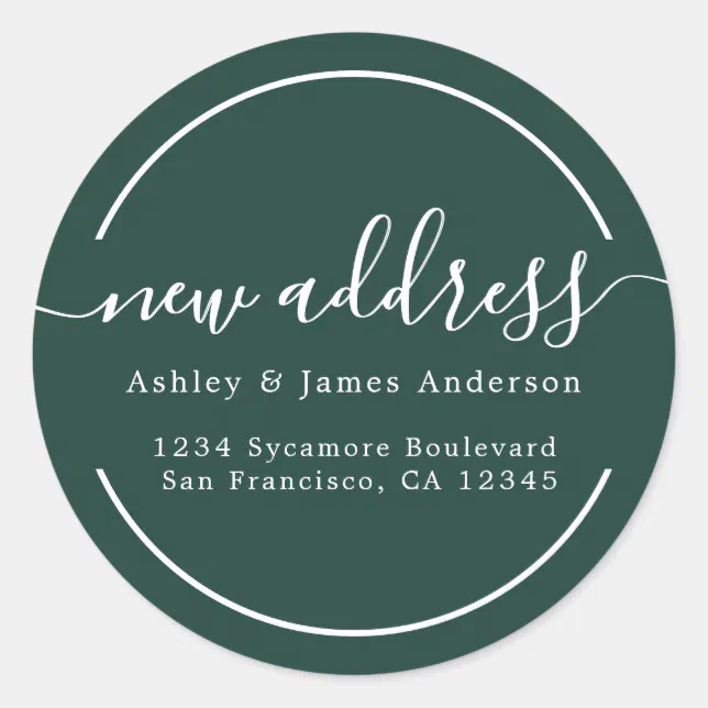 We've Moved Dark Green New Address Label | Zazzle