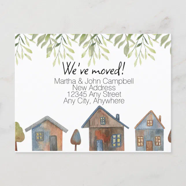 We've Moved Editable New Address Postcard | Zazzle