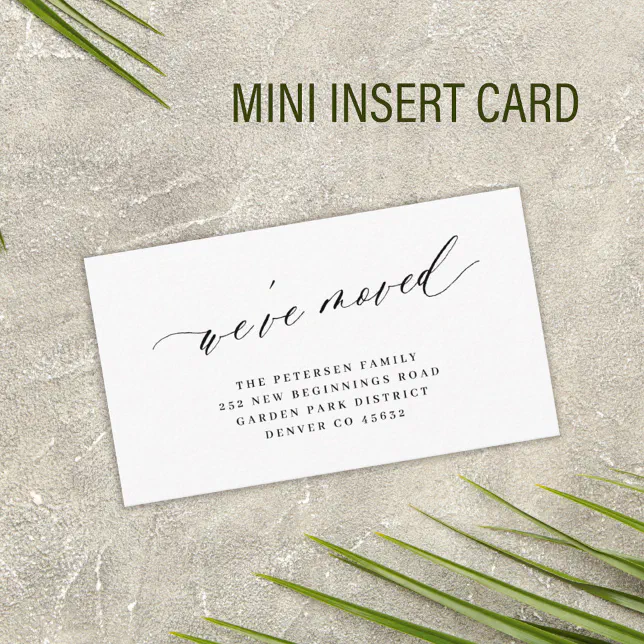 We've moved elegant script simple insert | Zazzle