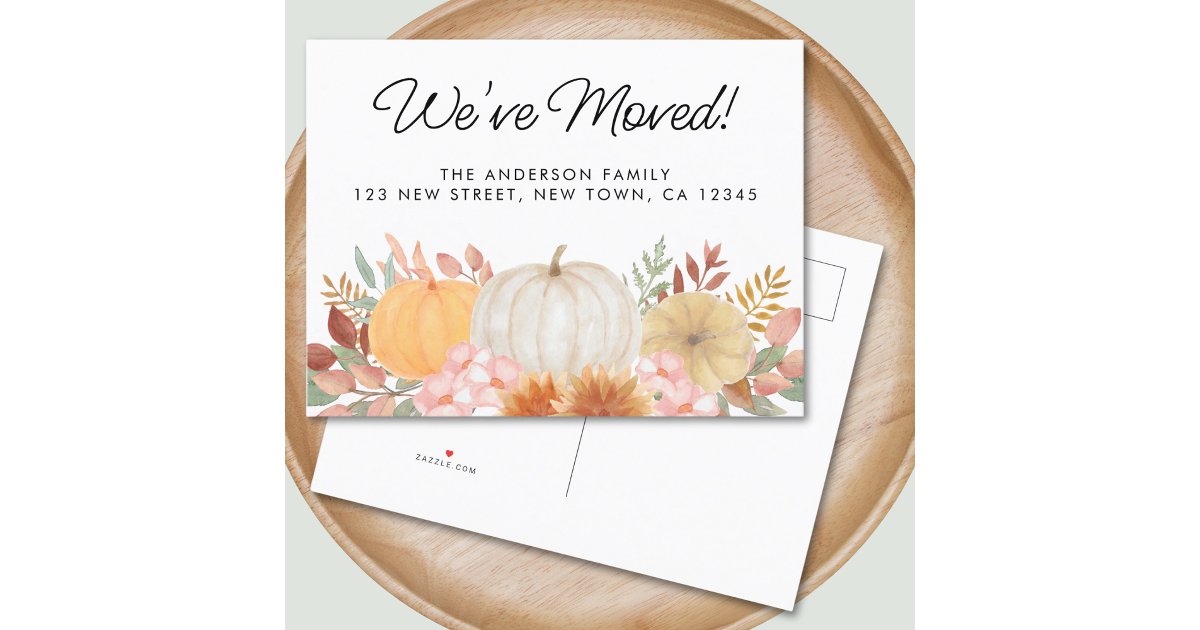 We've Moved Fall Moving Announcement Postcard | Zazzle