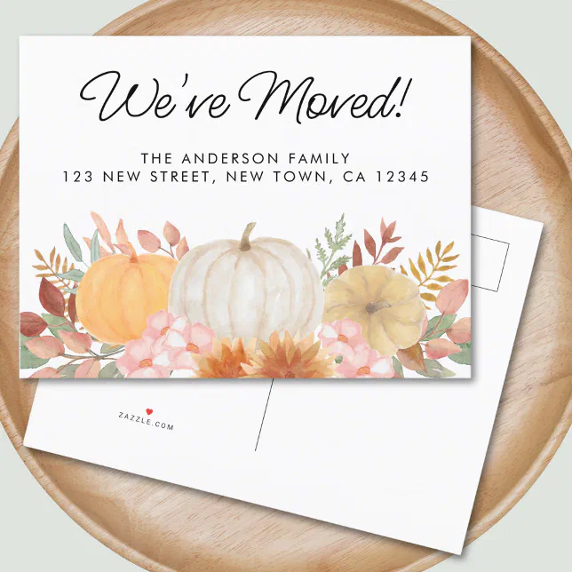 We've Moved Fall Moving Announcement Postcard | Zazzle