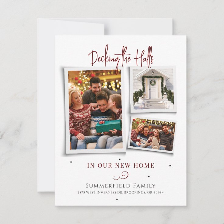 We've Moved Family Christmas Photos Moving Holiday Card | Zazzle