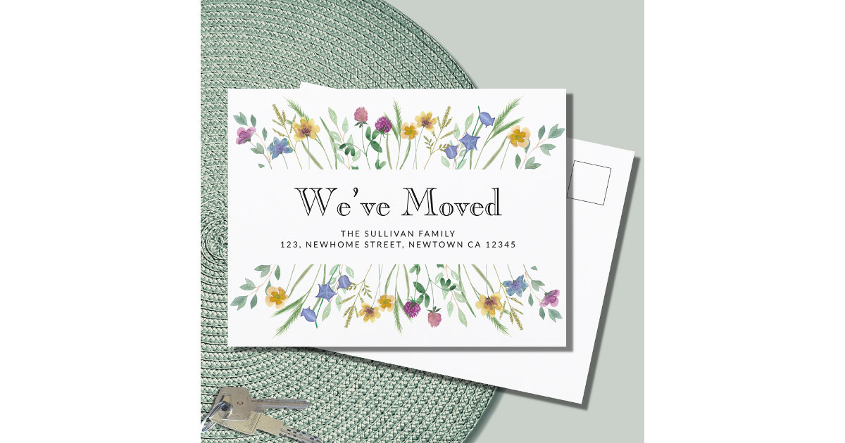 We've Moved Floral Moving Announcement Postcard | Zazzle