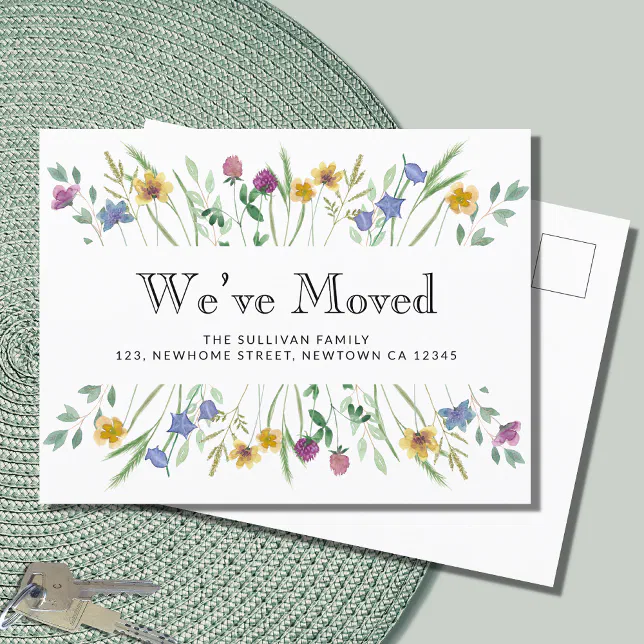 We've Moved Floral Moving Announcement Postcard | Zazzle