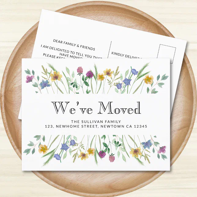 We've Moved Floral Moving Announcement Postcard | Zazzle