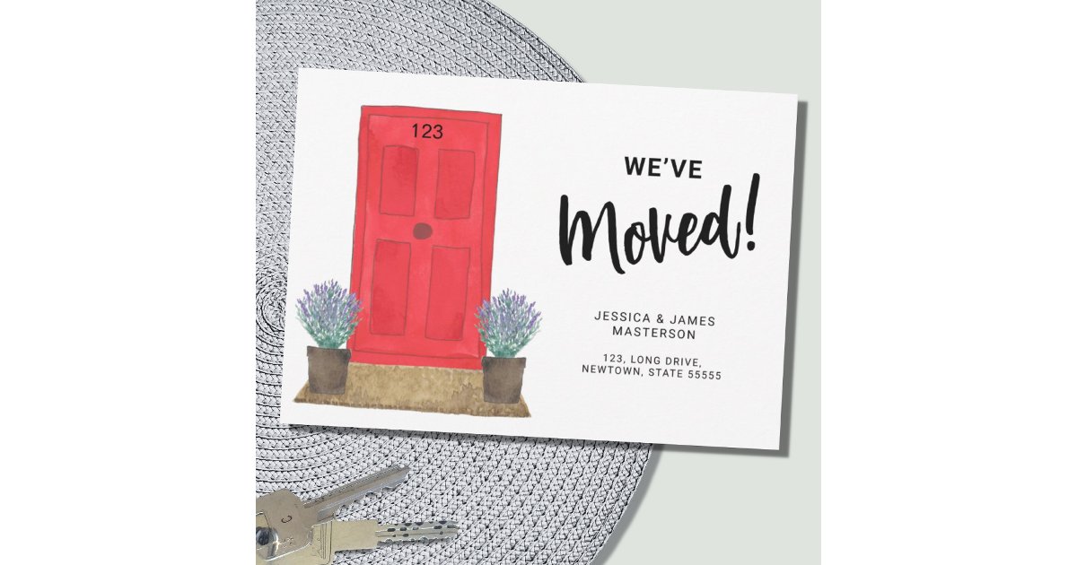 We've Moved Front Door Moving Announcement | Zazzle