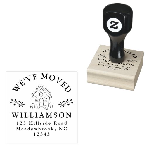 We've Moved Holiday Christmas Gingerbread House Rubber Stamp | Zazzle We've Moved Holiday Christmas Gingerbread House Rubber Stamp | Zazzle