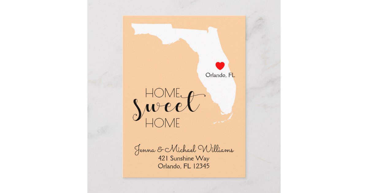 We've Moved | Home Sweet Home Florida Announcement Postcard | Zazzle