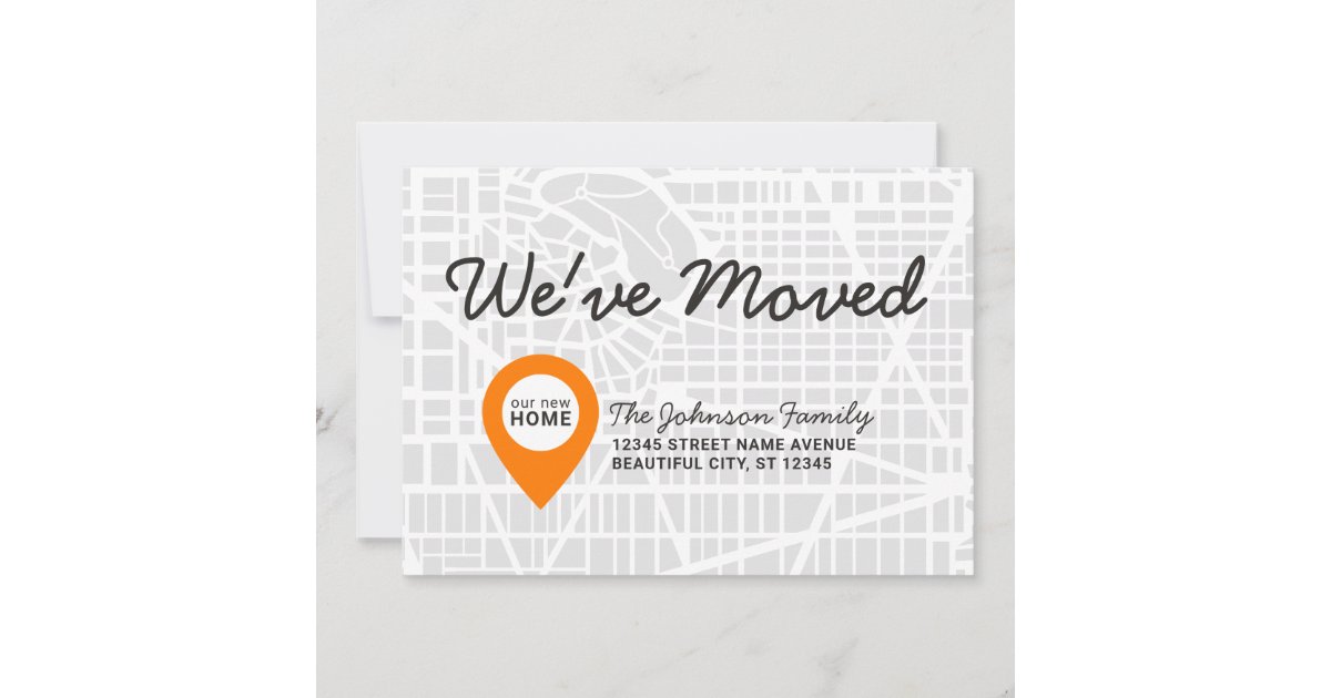 We've Moved Map Design New Home Address Moving Announcement | Zazzle