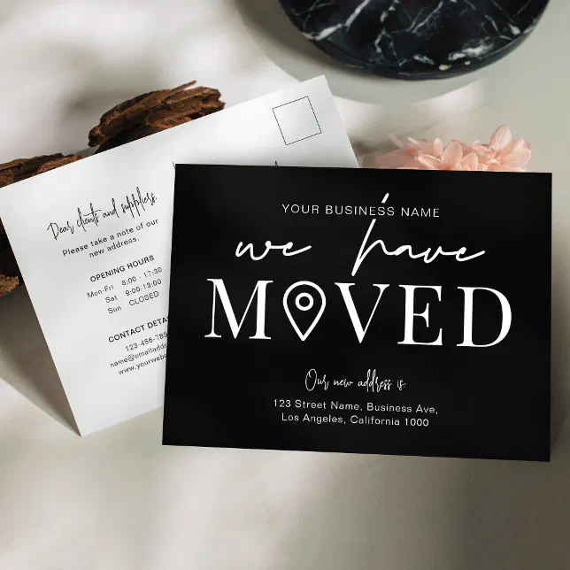 We've Moved Minimal Business Office Address Change Postcard | Zazzle