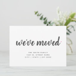 We've Moved Modern Minimalist Change of Address Announcement | Zazzle