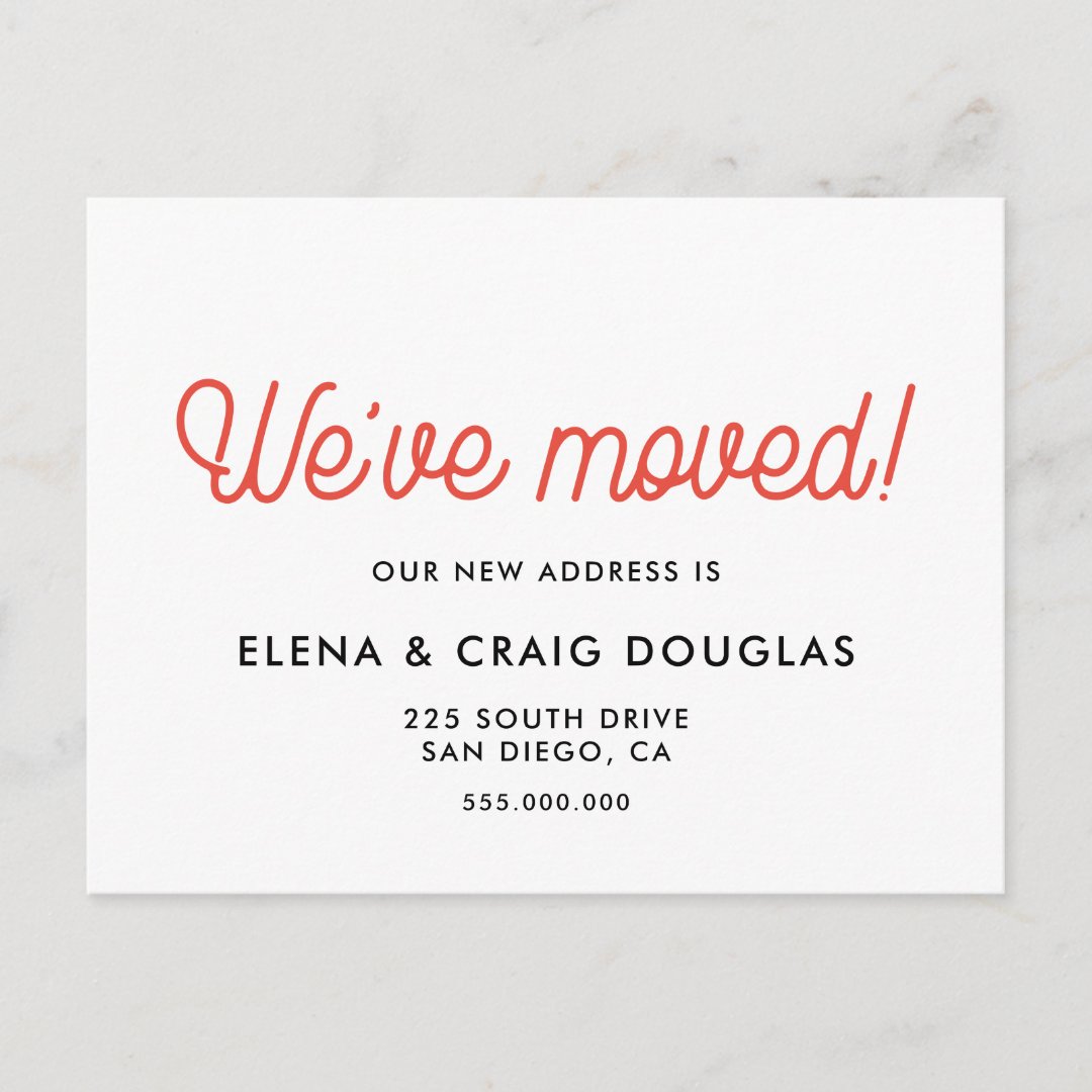 We've moved - Moving announcement Postcard | Zazzle