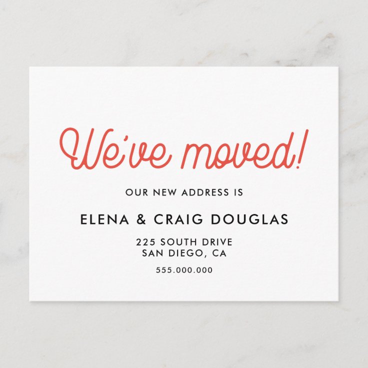 We've moved - Moving announcement Postcard | Zazzle