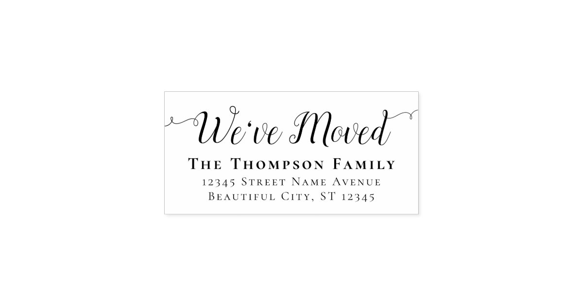 We've Moved Moving Chic Script Family New Address Self-inking Stamp ...