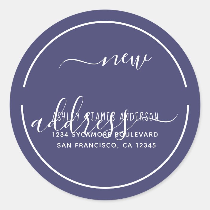 We've Moved Navy Blue New Address label | Zazzle.com