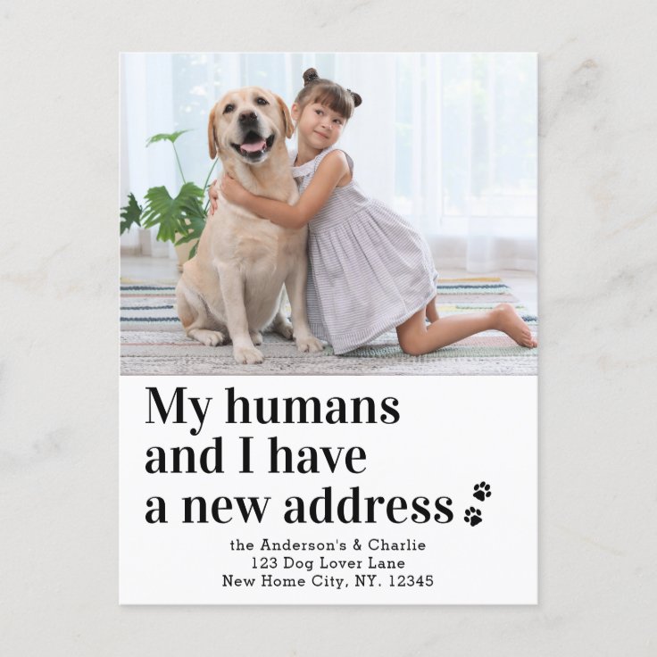 We've Moved New Address Dog Pet Photo Moving Announcement Postcard | Zazzle