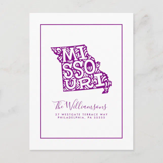 We've Moved | New Address | Missouri Postcard | Zazzle