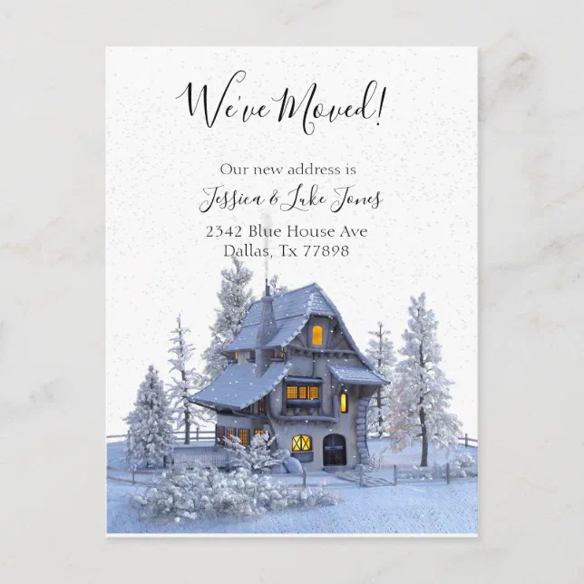 We've Moved New Address Notice Moving Christmas Announcement Postcard ...