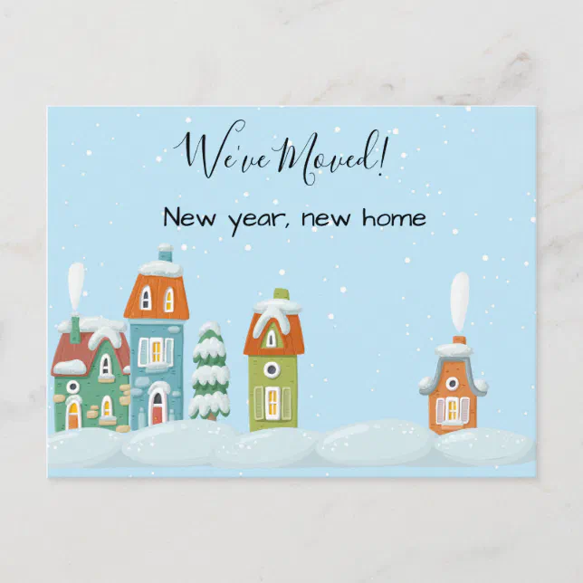 We've Moved New Address Notice Moving New Year Announcement Postcard ...