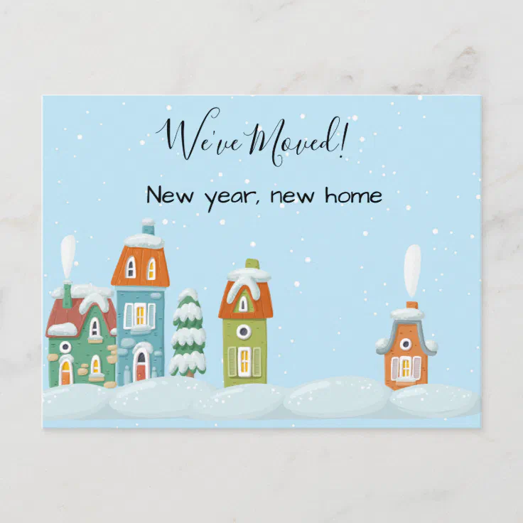 We've Moved New Address Notice Moving New Year Announcement Postcard ...