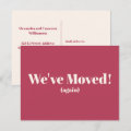 We've Moved New Home Magenta Moving Announcement Postcard | Zazzle