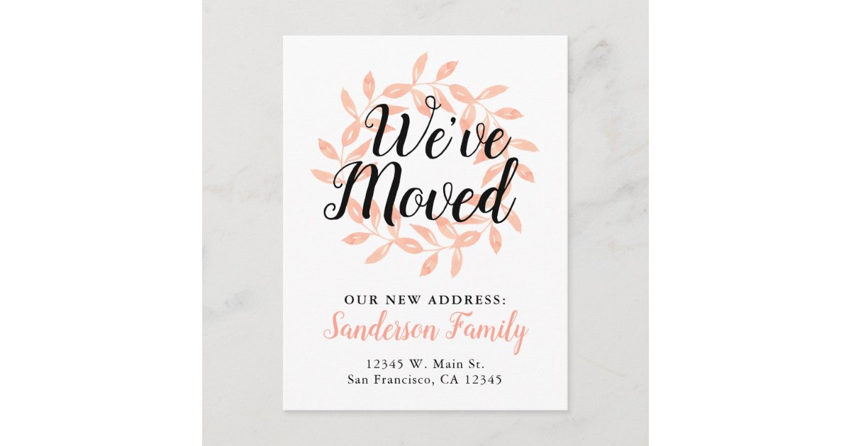We've Moved New House Address Change Watercolor Announcement Postcard ...