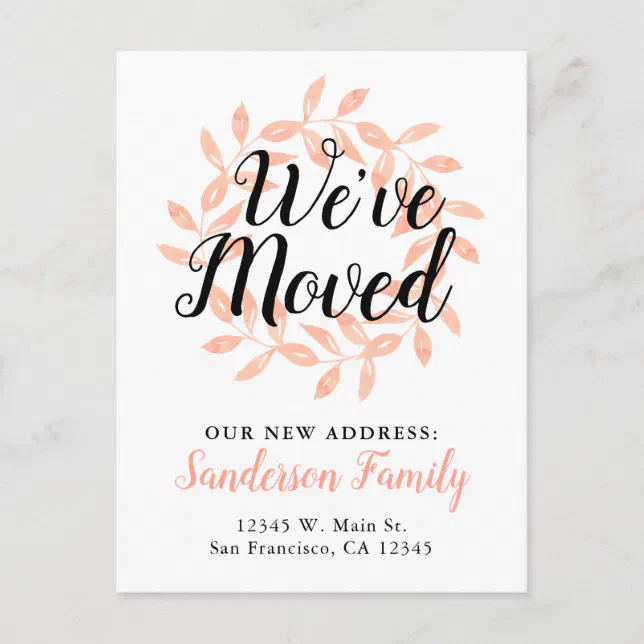 We've Moved New House Address Change Watercolor Announcement Postcard ...