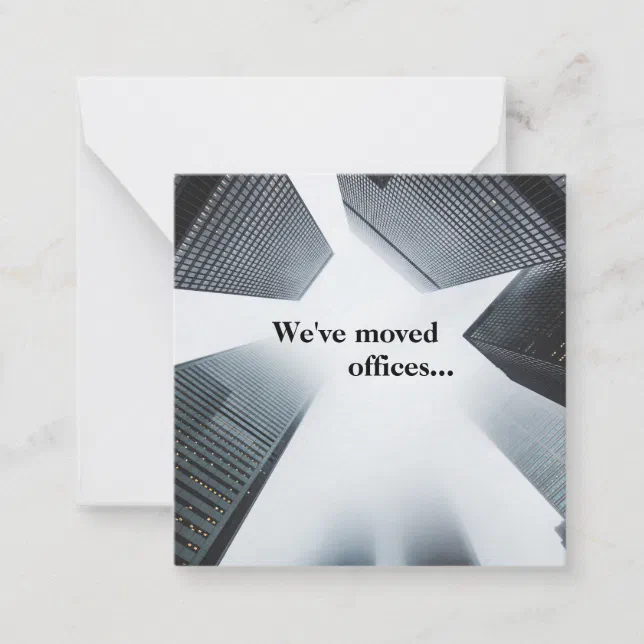 We've Moved Offices Custom Business Address Change Note Card | Zazzle