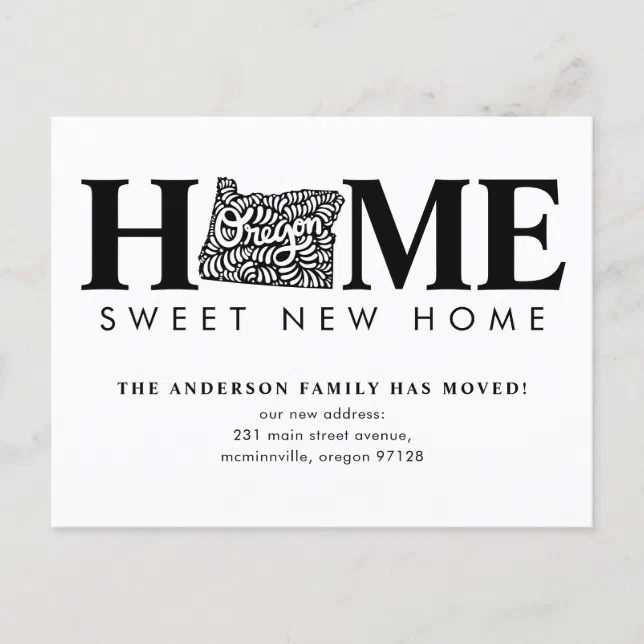 We've Moved Oregon State Sweet New Home Moving Announcement Postcard ...