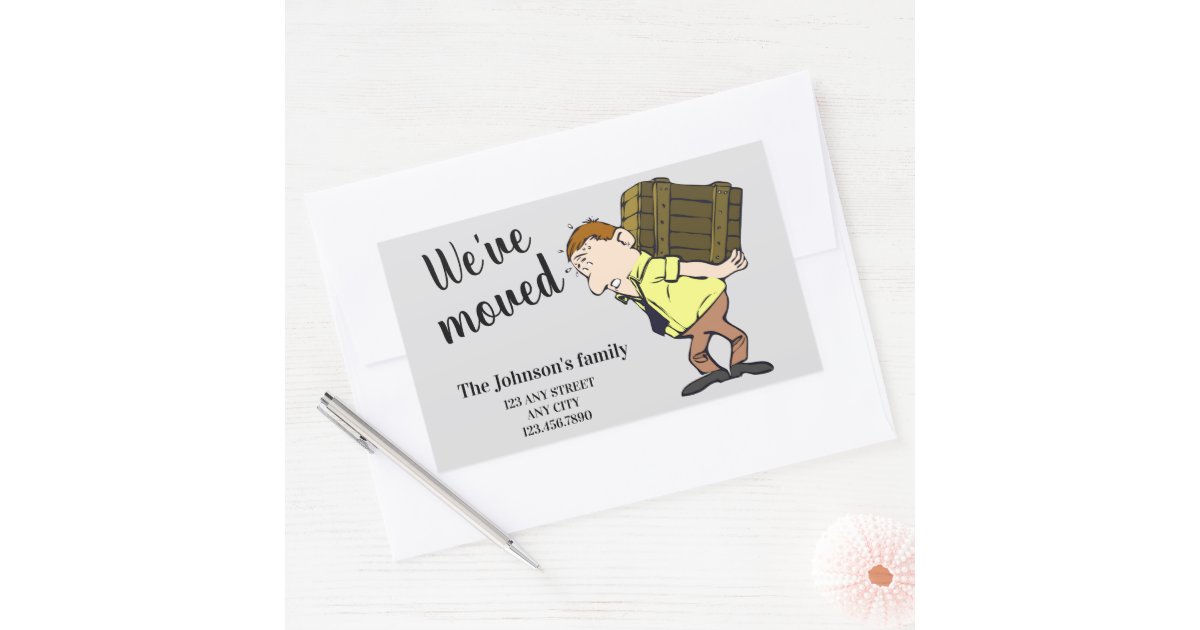 We've moved rectangular sticker | Zazzle