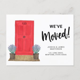 We've Moved Red Door Moving Announcement Postcard | Zazzle