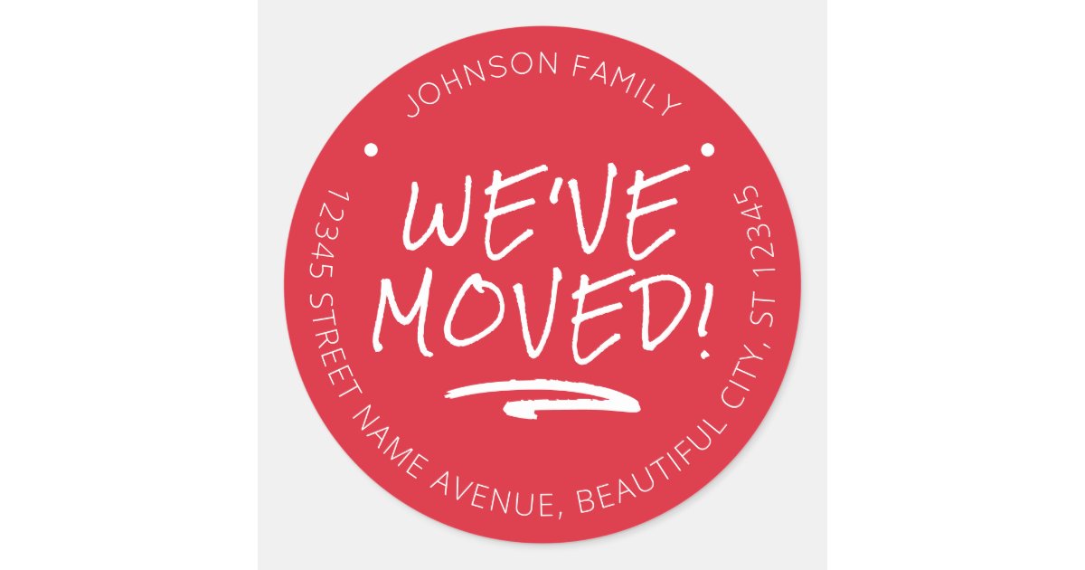 We've Moved Red Handwritten New Address Label | Zazzle