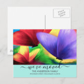 We've Moved Teal Moving Announcement Butterfly Postcard | Zazzle