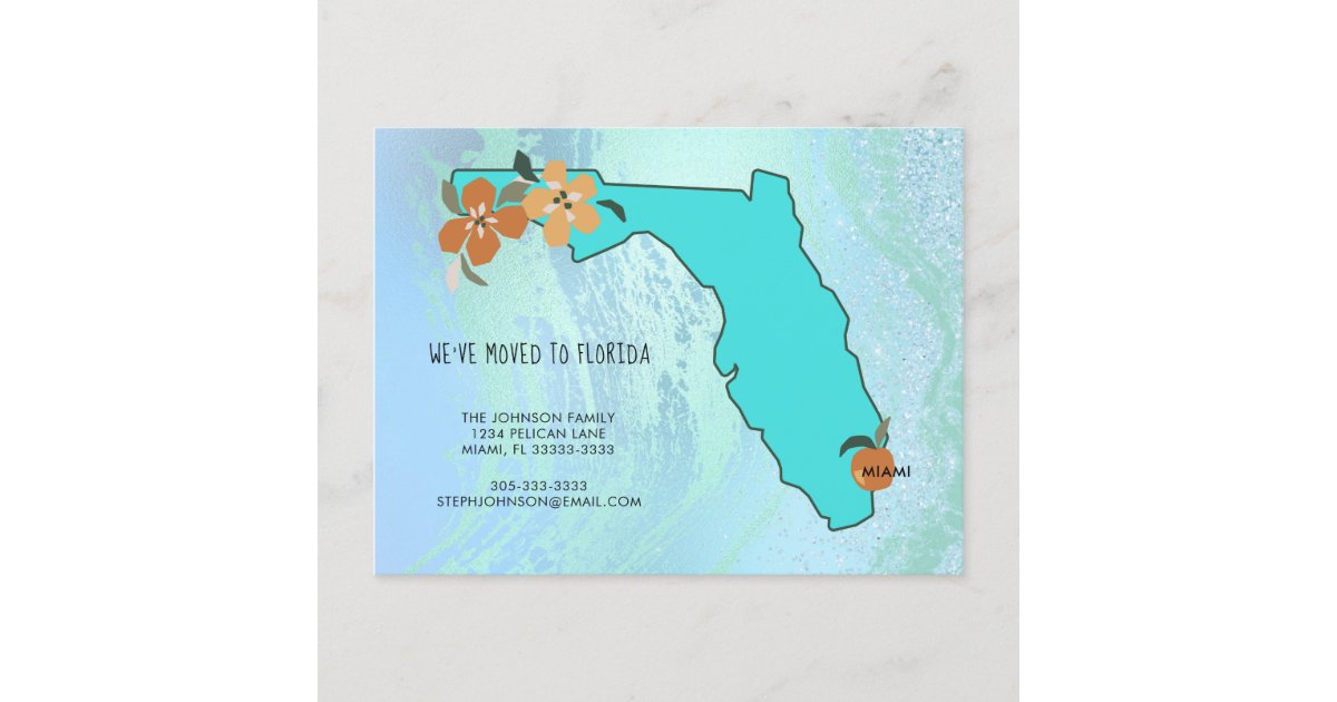 We've Moved to Florida New Address Announcement Postcard | Zazzle