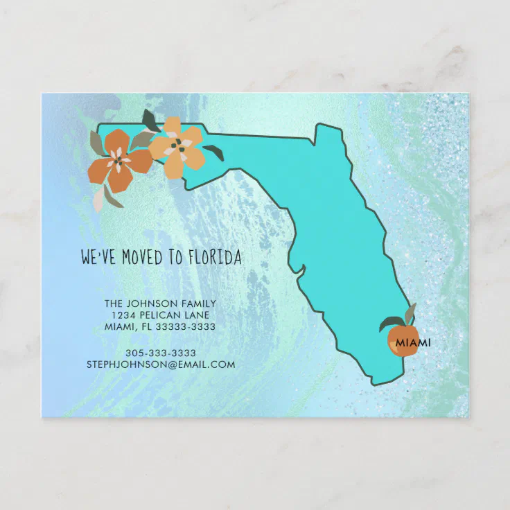 We've Moved to Florida New Address Announcement Postcard | Zazzle