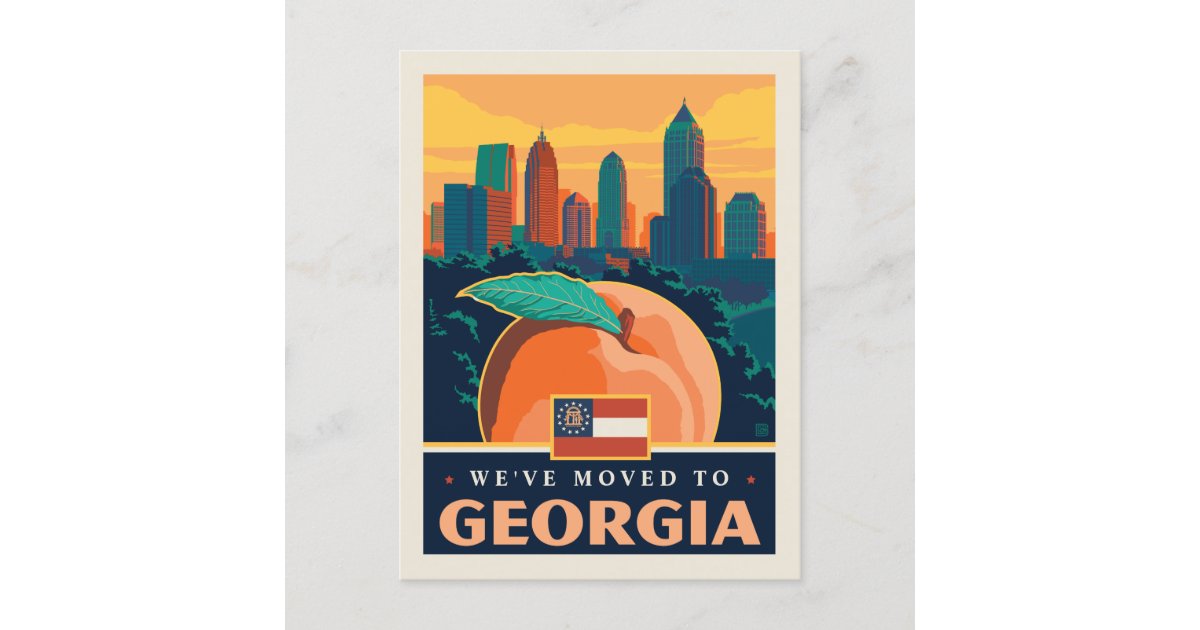 We've Moved To Georgia Invitation Postcard | Zazzle