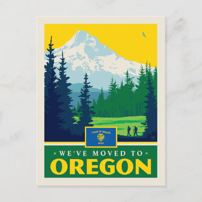 We've Moved To Oregon Invitation Postcard | Zazzle