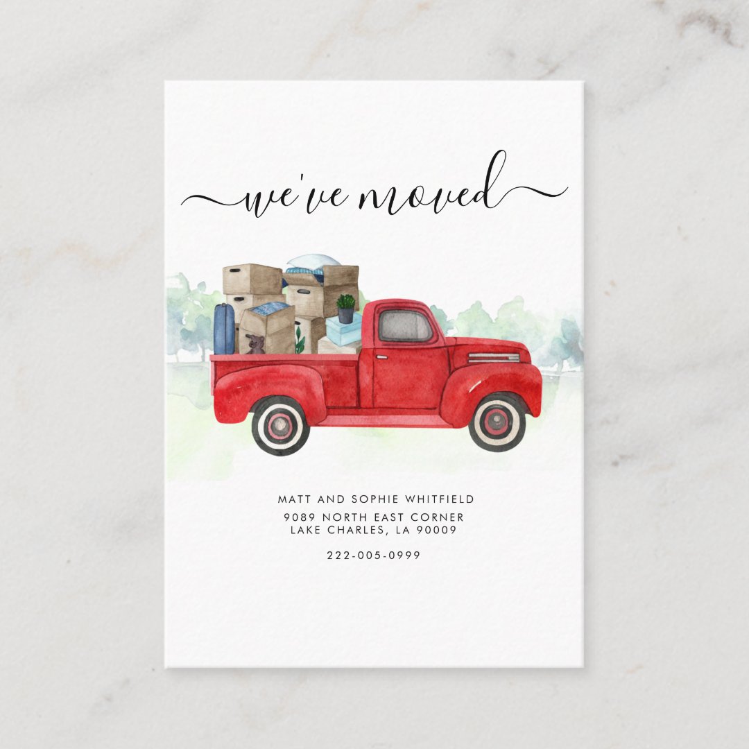We've Moved Vintage Red Truck Moving Announcement | Zazzle