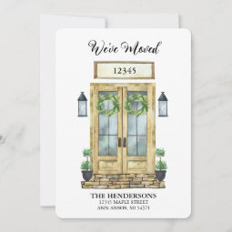 We've Moved Watercolor Door Moving Announcement | Zazzle