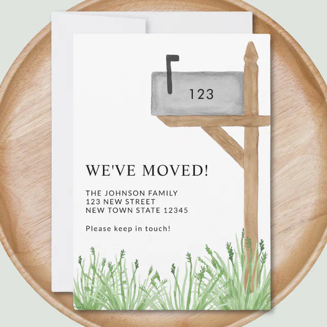 We've Moved Watercolor Mailbox Moving Announcement | Zazzle