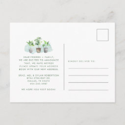 We've Planted New Roots New Address Moving Announcement Postcard | Zazzle