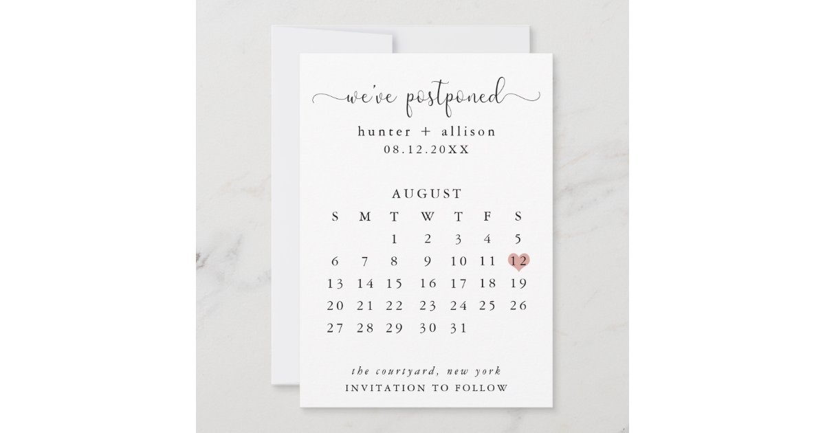 We've Postponed | Calendar Save The Date | Zazzle