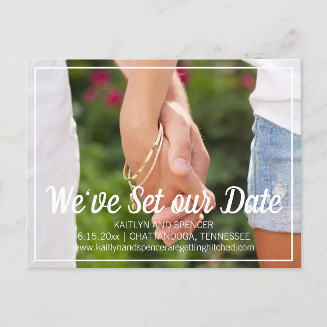 We've Set Our Date Wedding Save the Date Photo Announcement Postcard ...