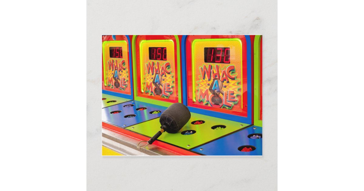 Whac A Mole Arcade Game Postcard | Zazzle