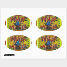 Whack a Mole Carnival Game Oval Sticker | Zazzle