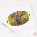 Whack a Mole Carnival Game Oval Sticker | Zazzle